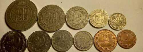 Старинные монеты Бразилии и Аргентины