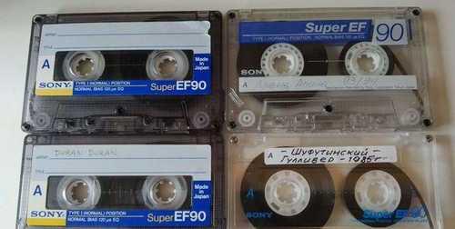 Аудиокассеты Sony Super EF, TDK A, Fuji