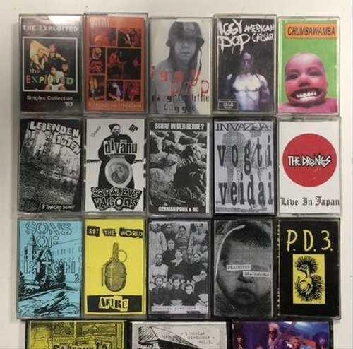 Аудиокассеты - рок, панк, хардкор, грайндкор