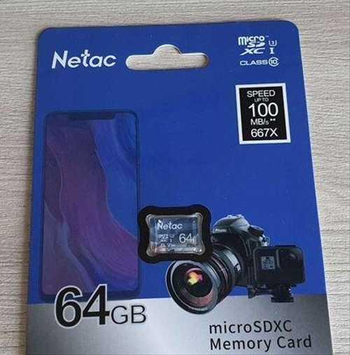 Флешки microSD Netac 64 Gb