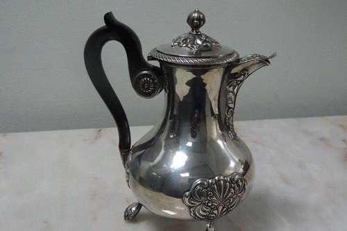 Антикварный серебряный чайник Англия XIX век
