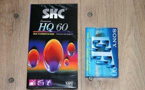 Новые видекассета SKC HQ60, аудиокассета Sony EF90