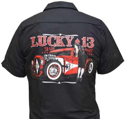 Рубашка Work shirt Lucky 13 рокабилли, сайкобилли