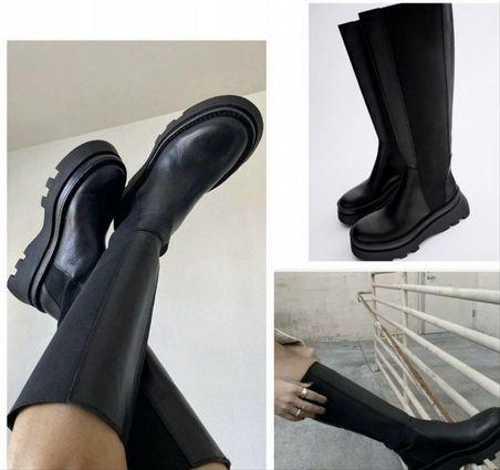 Сапоги кожа Зара