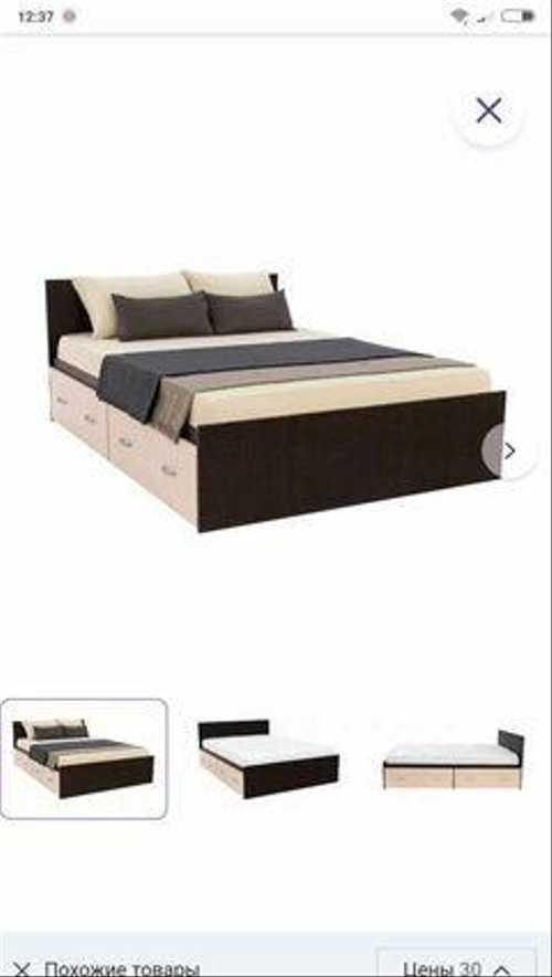 Двухспальная кровать с матрасом 160200