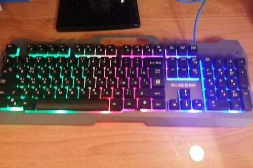 Игровая полумеханическая клавиатура с подсветкой