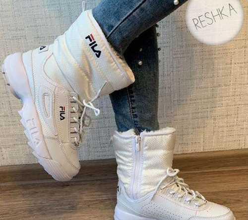 Женские дутики серые Fila 40 размера