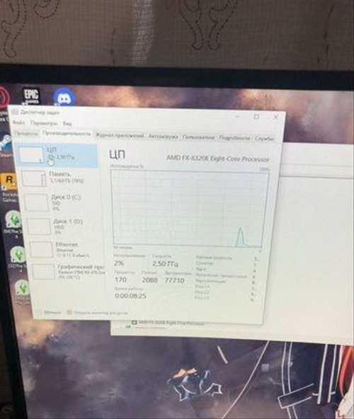 Игровой пк с монитором и клавиатурой