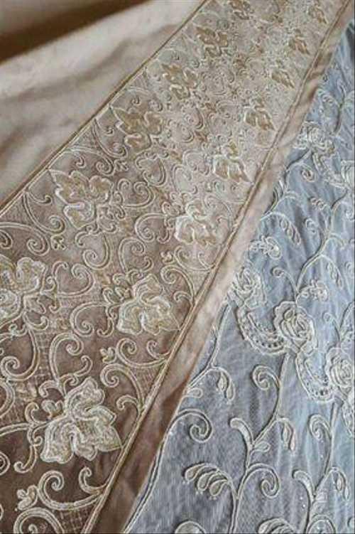 Бархатные шторы с вышивкой италия тюль сетка крист