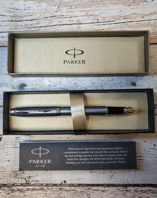 Ручка Parker Light Blue Grey CT перьевая