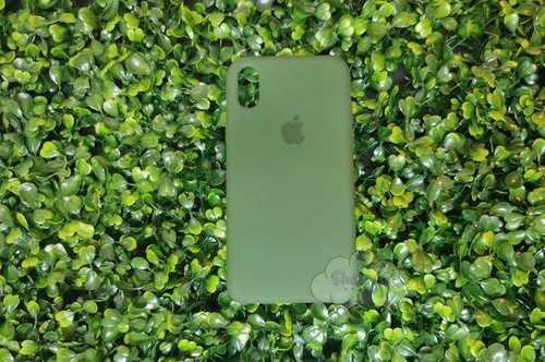 Чехол для iPhone X/XS Silicon case темно зеленый