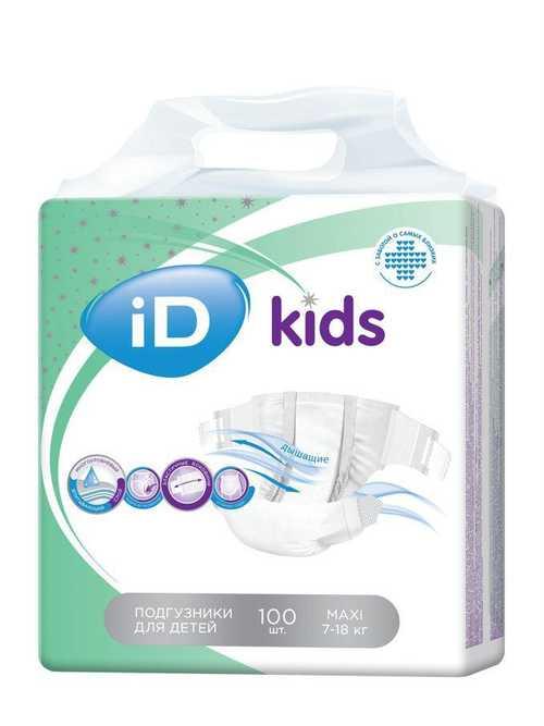 Детские подгузники iD Kids Maxi № 4 (7-18кг) 100шт