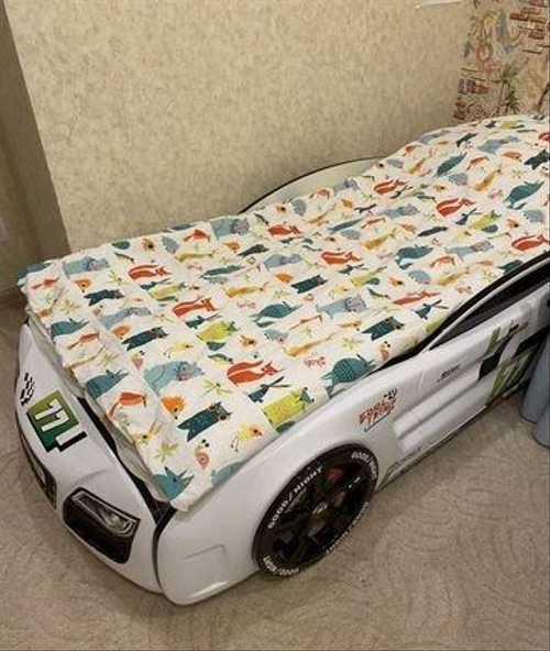 Детская Кровать-машинка с матрасом. Имеется подсве