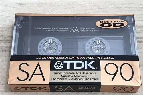 Аудиокассеты TDK SA90 (Made in Japan) 1989 год нов