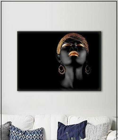 Картина на холсте ART107 "Девушка черное золото"