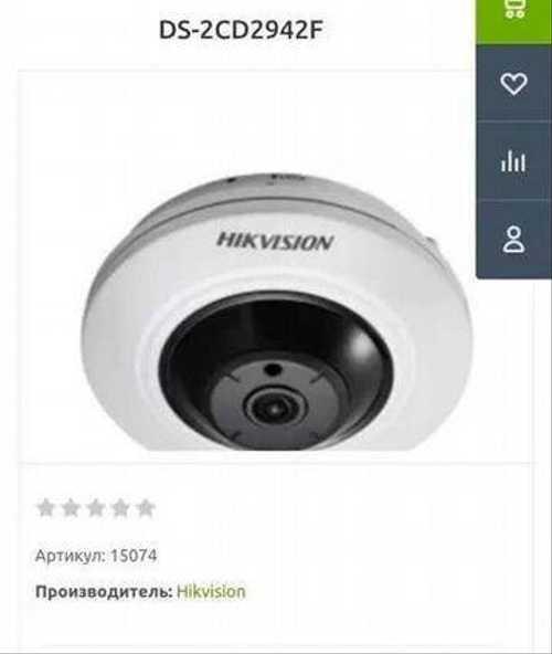 Видеокамера hikvision DS-2CD2942F 4Мп fisheye IP-к