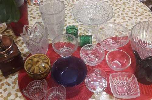 Посуда для сервировки хрусталь, стекло, керамика