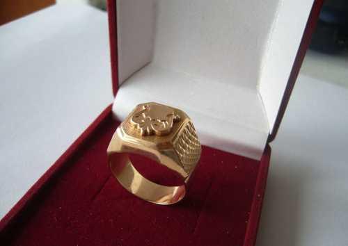 Перстень печатка золото