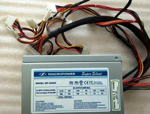 MacroPower MP-340AR 340W, ATX 20+4