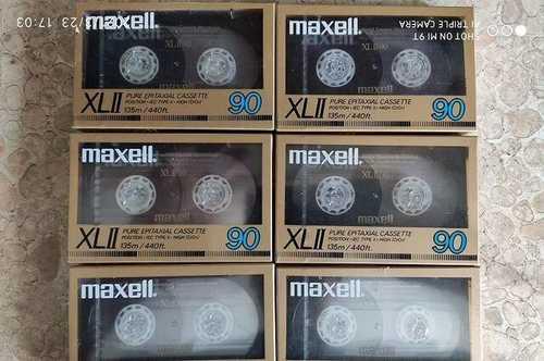 Аудиокассеты новые Maxell XL II 90 6 штук