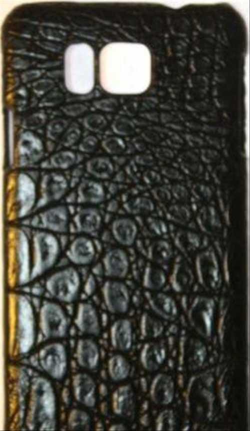 Чехол-накладка / Samsung Galaxy Alpha /Кожа Черный