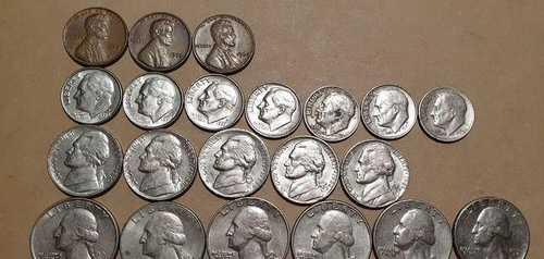 Монеты США, Швейцария, Франция, Австрия,Чехия и тд