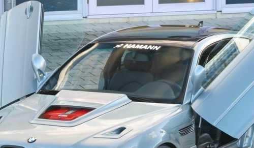 Наклейка Хаманн на лобовое или заднее стекло бмв