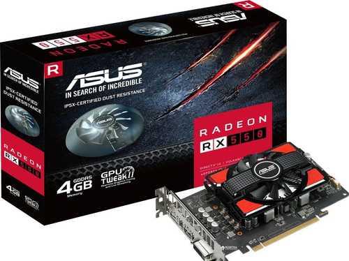 Видеокарта asus RX550 4Gb