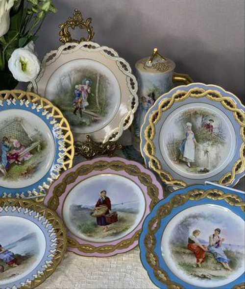 Настенная тарелка Лимож франция 19 век