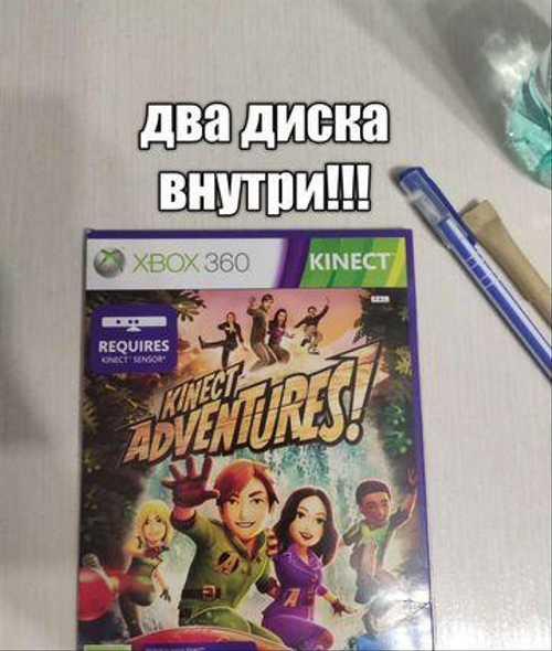 Kinect adventures xbox360 (2 диска внутри) (оригин