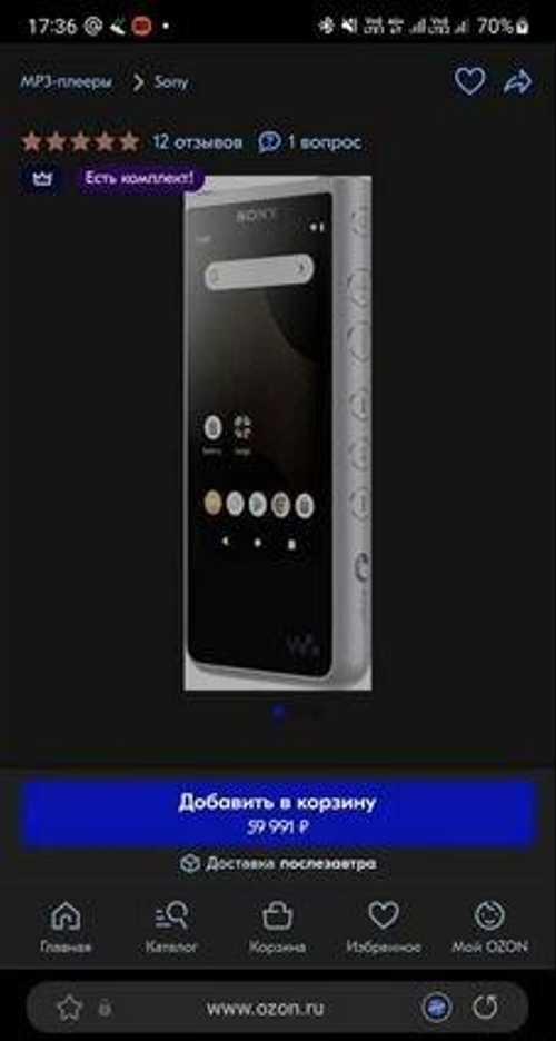 MP3 плеер Sony NW-ZX507 Walkman