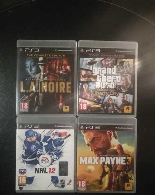 Игры PS3 -NHL12, Max Payne 3, Gta 4eflc, l.a. noir