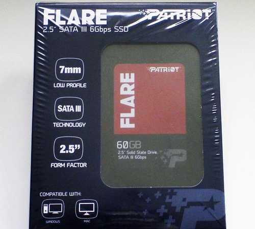 SSD 60Гб patriot Flare PFL60GS25ssdr 2.5" SATA III
