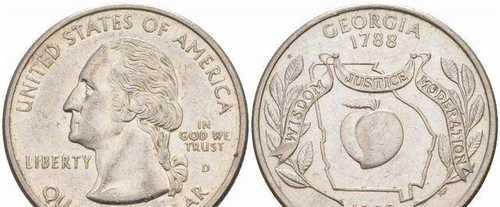 Квотеры. Штаты США. 6 монет. 1999-2001