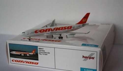 Модель самолета Airbus A 340 Conviasa Herpa 1/500