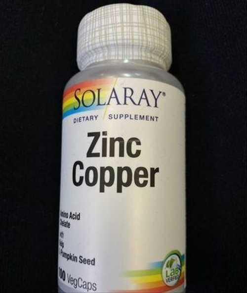 Solaray Zinc Copper Цинк Медь