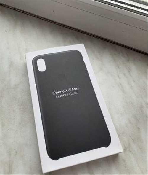 Чехол iPhone XS Max Leather Case Black оригинал