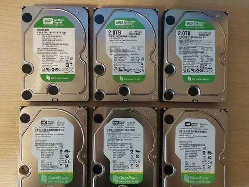 2TB жесткие диски HDD Western Digital Green Power