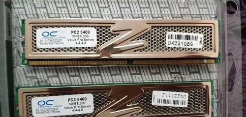Оперативка PC2 5400 DDR2 2 gb (2x1 gb) OCZ