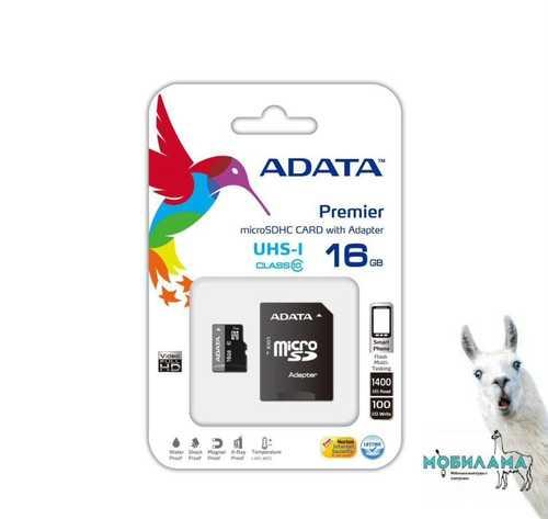 Карта памяти micro-SD - adata 16gb c адаптером SD