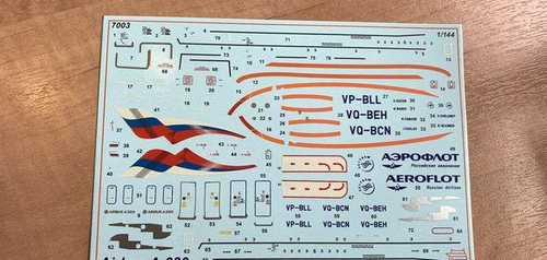 Декали на самолет А320 Zvezda 1/144