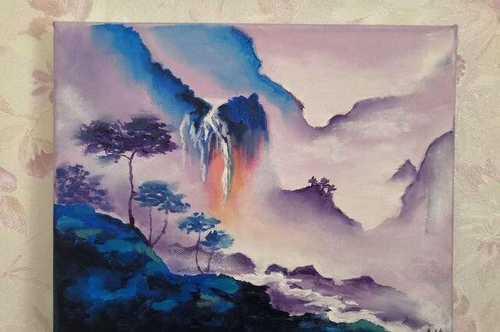 Картина маслом "Водопад"