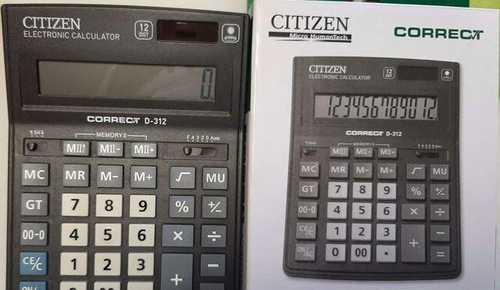 Калькулятор Citizen correct D-312