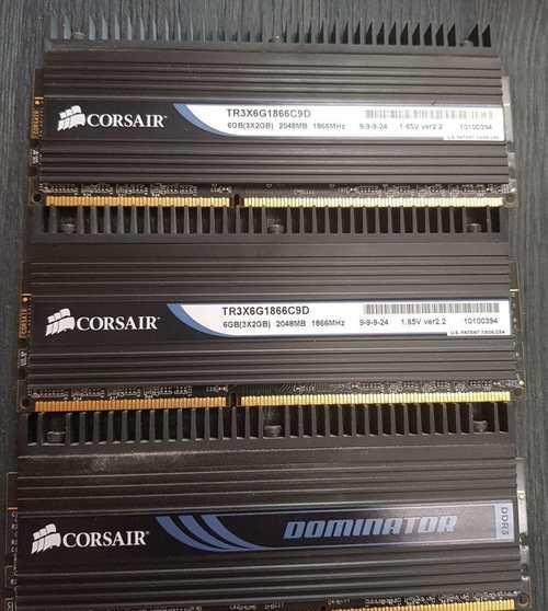 Оперативная память DDR3 Corsair 3x2Gb