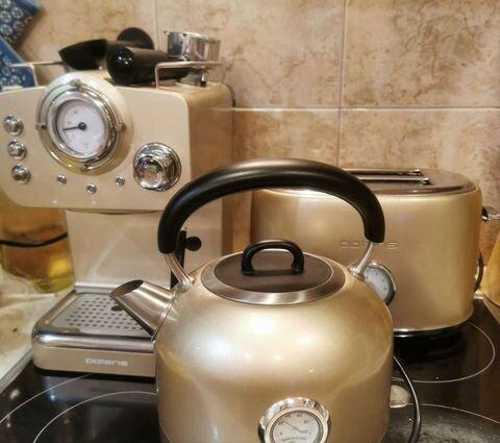 Комплект электрический чайник, кофеварка, тостер