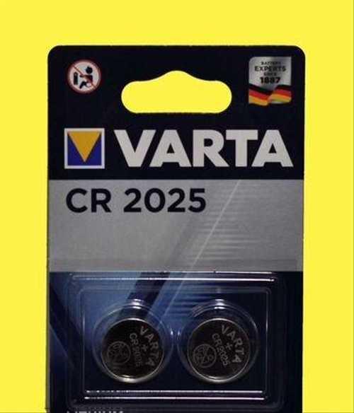 Батарейки Varta CR2025, в упаковке 2шт
