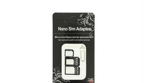 Адаптер 3в1 для Nano-Sim + Micro Sim