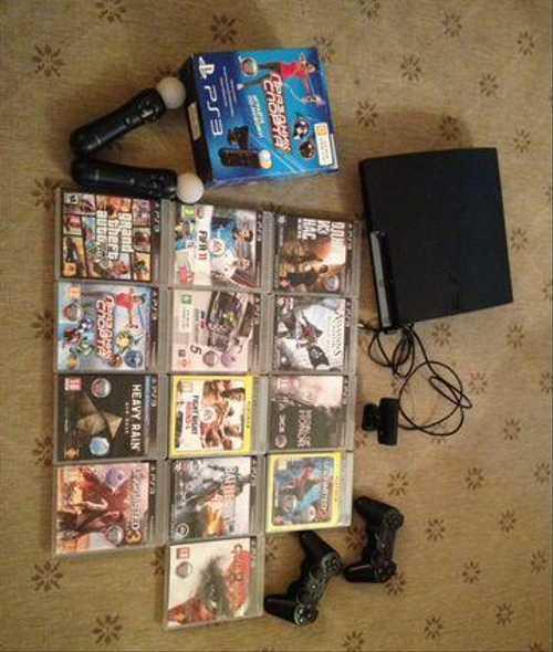 PS3 (Sony Playstation) + Move + Диски
