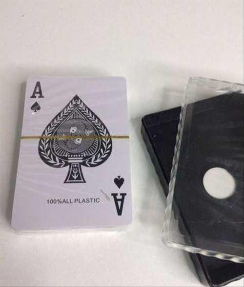 Пластиковые игральные карты 54шт Poker в футляре