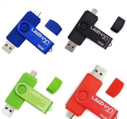 Флешка USB - micro USB (OTG) на 16 GB